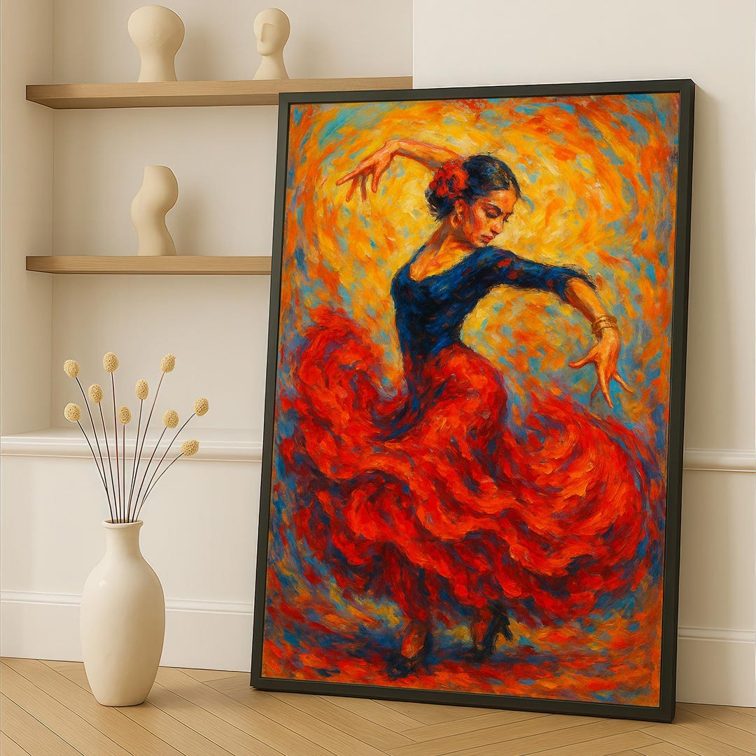 Flamenco Dancer Canvas Painting - Ready to Hang Spanish Wall Art ...