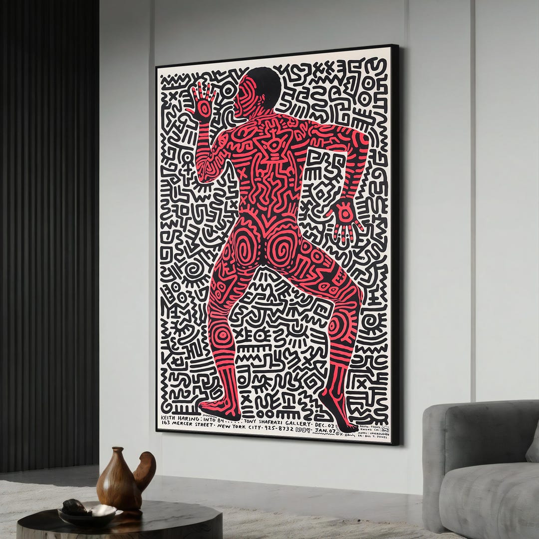 Keith Haring Abstract Human Figure Canvas Iconic Pop Art Wall Decor ...