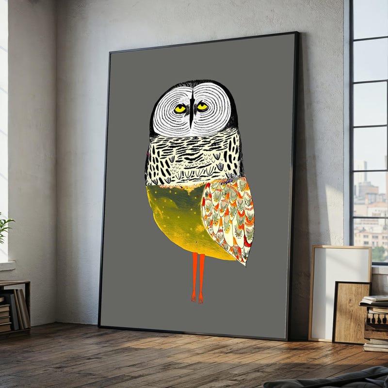 Abstract Owl Paintings - Etsy