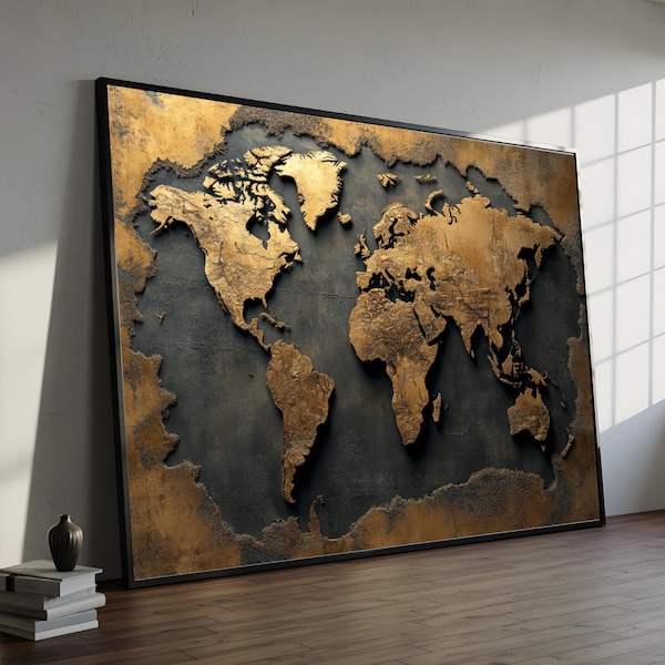 World Map Portrait - Etsy