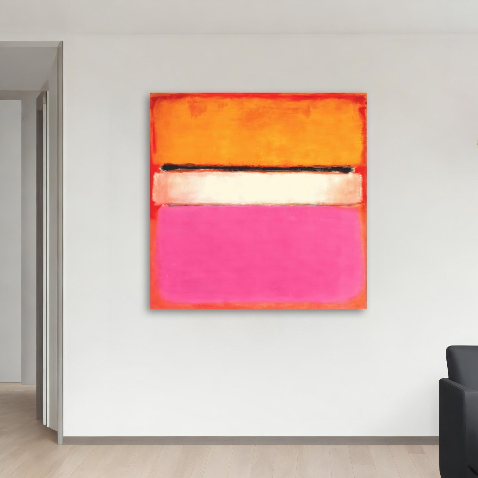 Mark Rothko ‘pink and Orange, 1953’ Vibrant Abstract Canvas Painting ...
