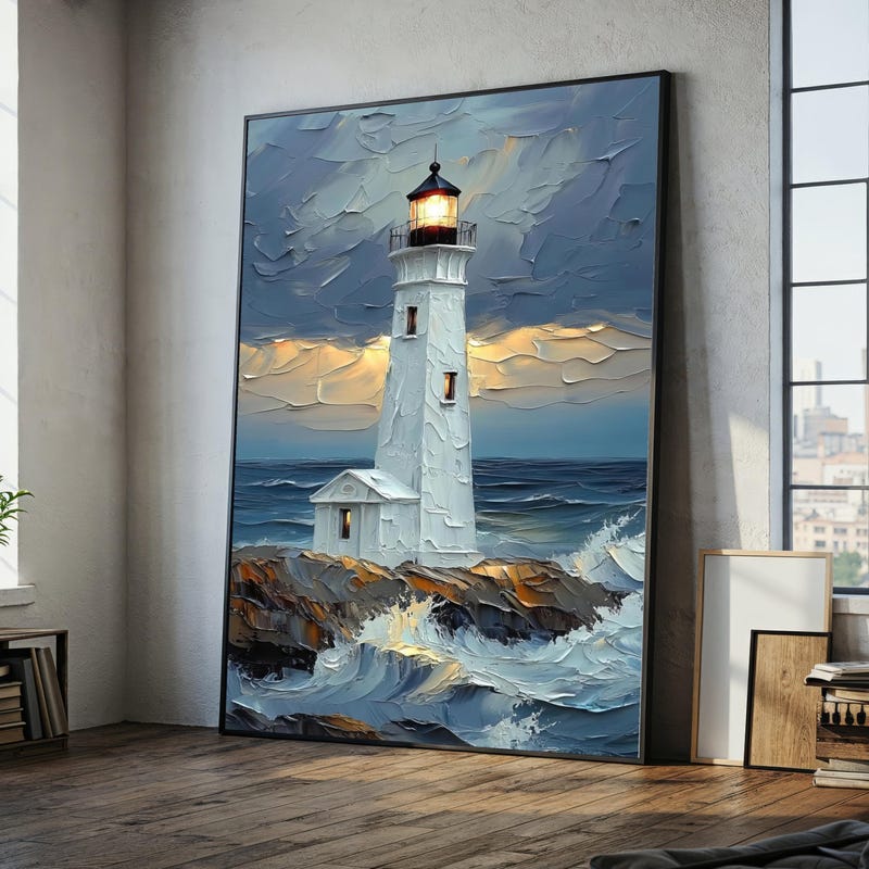 Coastal Lighthouse Canvas - Etsy UK