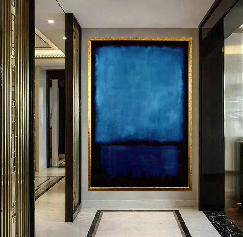 Mark Rothko Blue Black Canvas Painting, Minimalist Art, Modern Wall ...