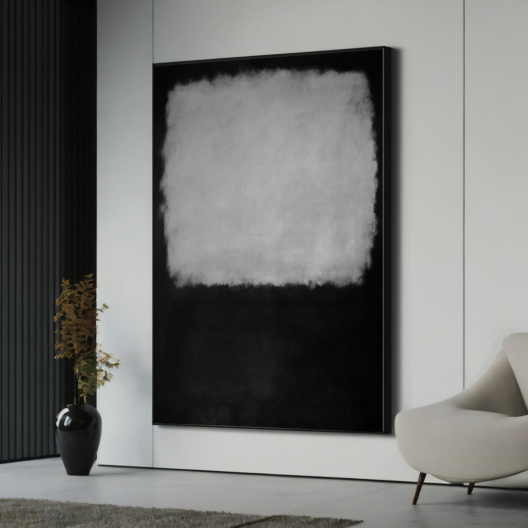 Mark Rothko Black White Abstract Canvas Print, Minimal Color Field ...