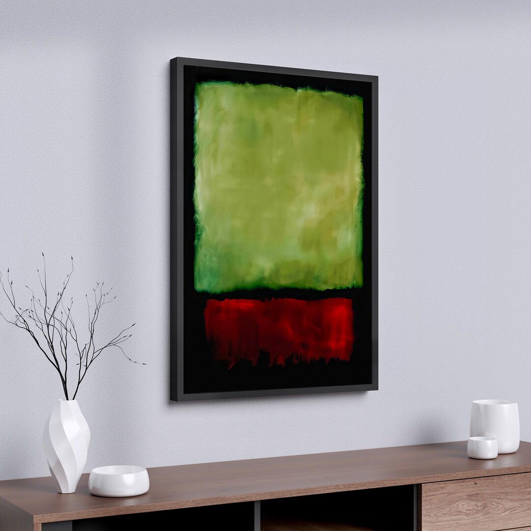 Mark Rothko Canvas Painting - Deep Green and Rich Red Abstract Wall Art ...