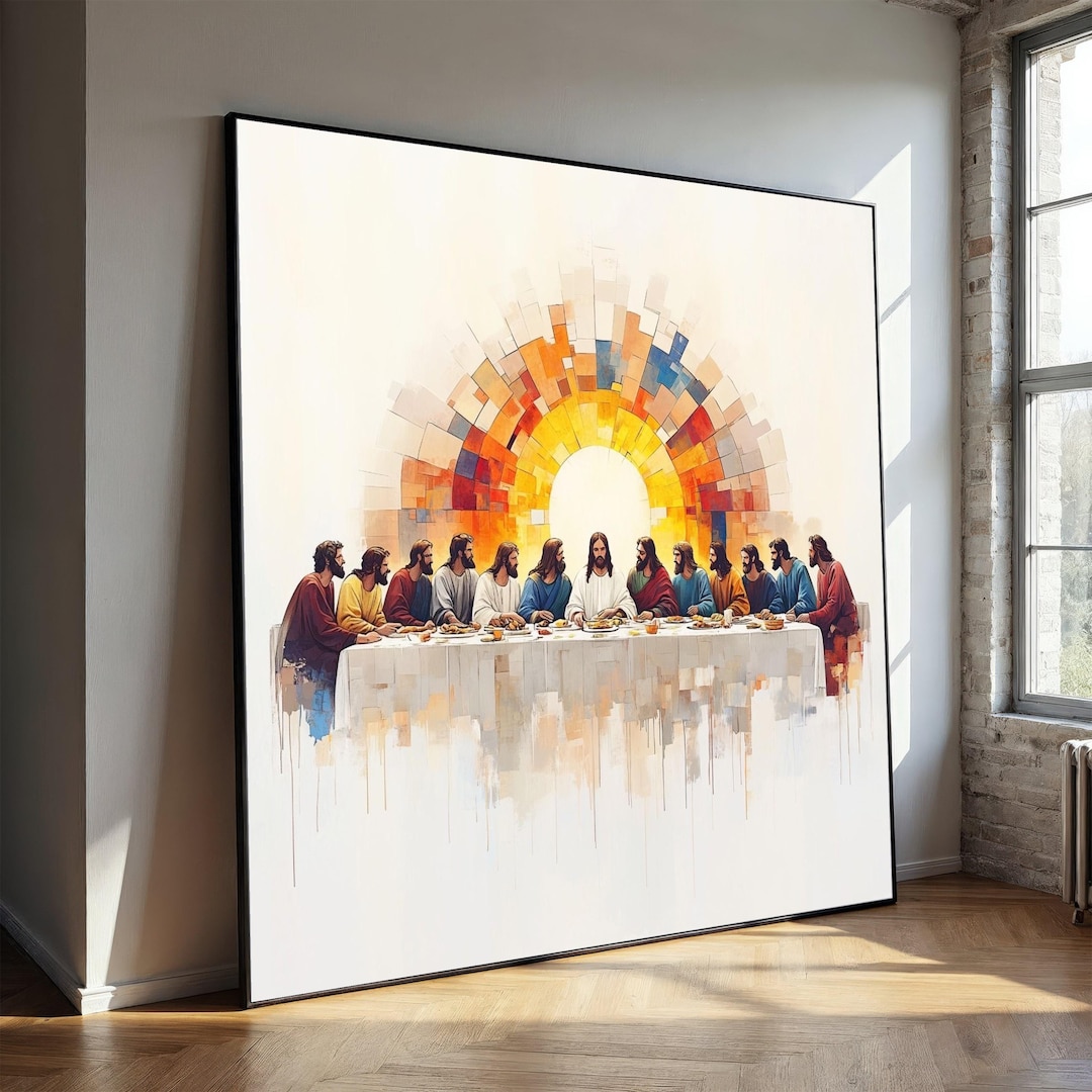 The Last Supper Canvas Wall Art, Religious Christian Art, Jesus and ...