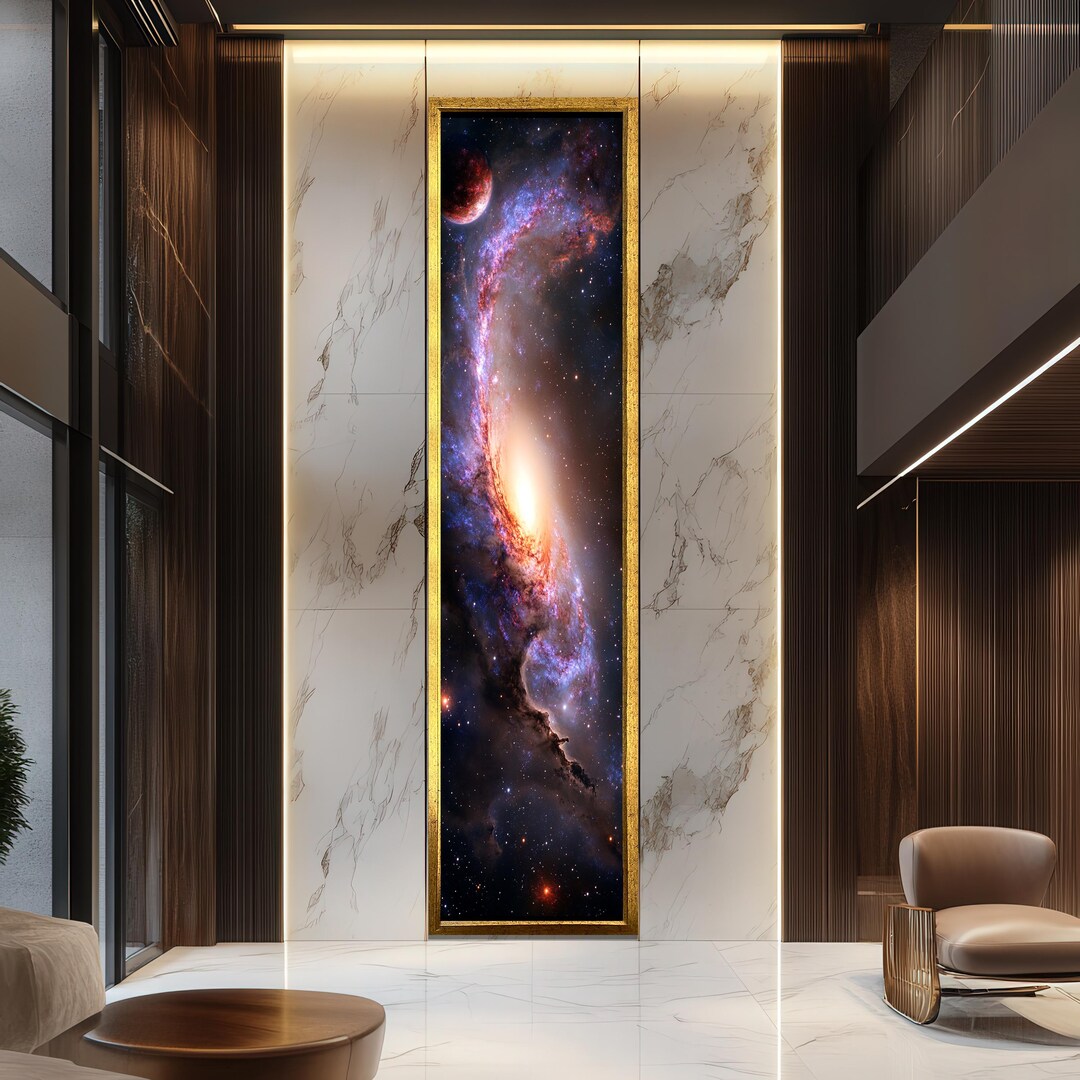 Galaxy Universe Canvas Painting, Cosmic Space Wall Art, Abstract Nebula ...