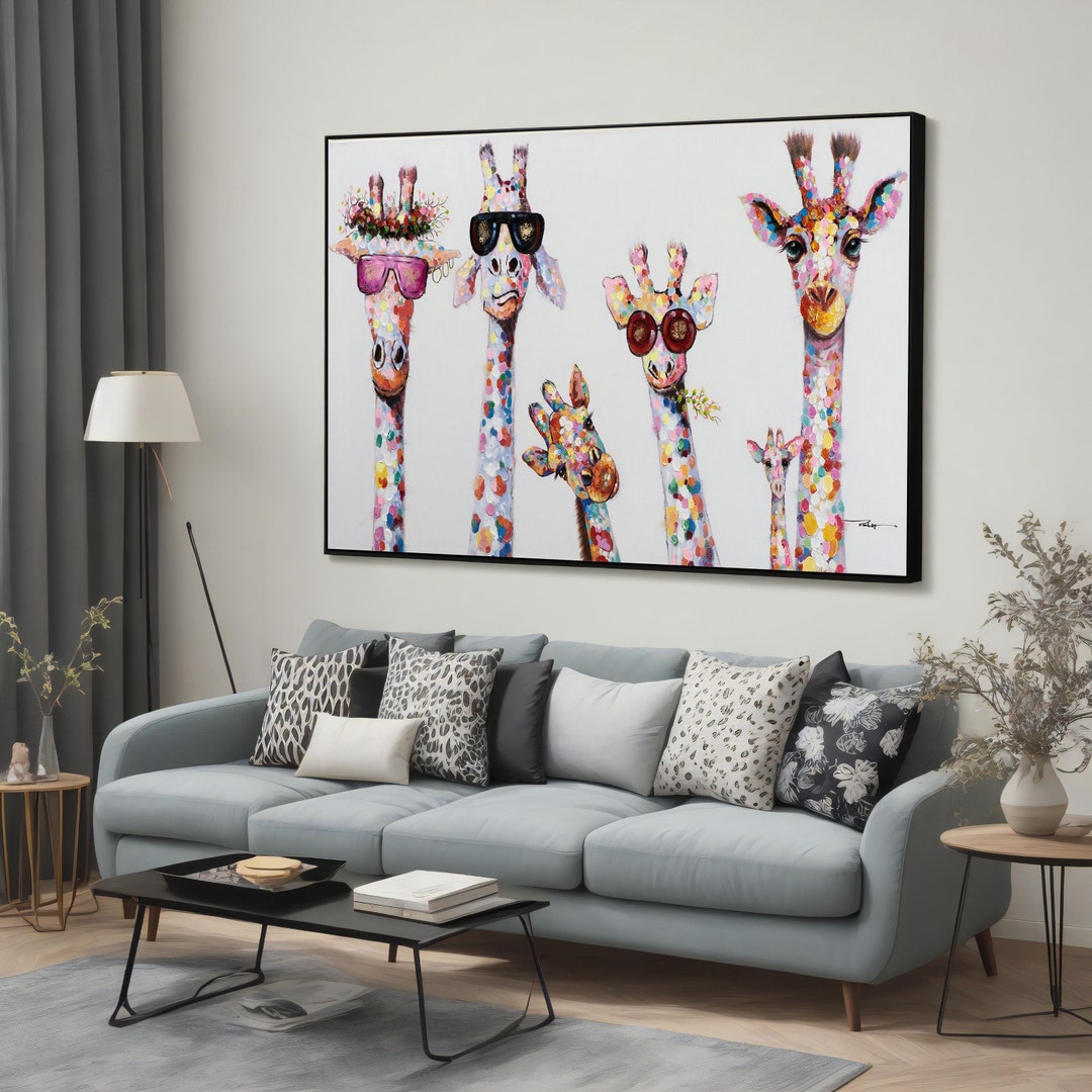Add Meaning to Your Walls, Funky Giraffes Wall Art Canvas Print ...