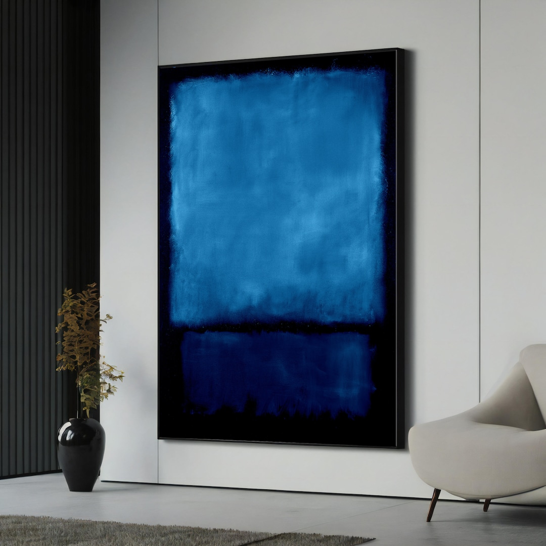 Mark Rothko Blue Black Canvas Painting, Minimalist Art, Modern Wall ...