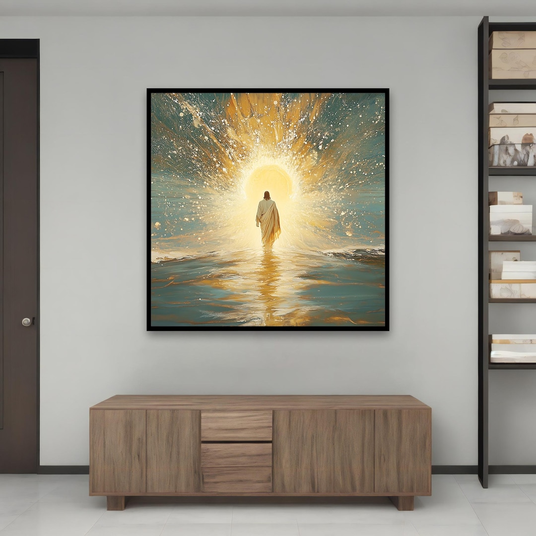 Radiant Jesus With Sunburst Canvas Painting - Inspirational Christian ...