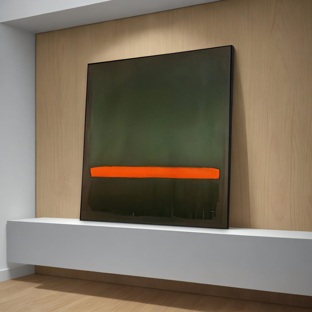 Mark Rothko ‘untitled, 1961’ Dark Green and Orange Abstract Canvas ...