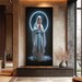 Virgin Mary Neon Halo Canvas Painting, Holy Mother Religious Art ...