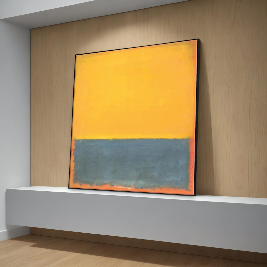 Mark Rothko Yellow and Gray Canvas Painting No 189, Vibrant Color Field ...