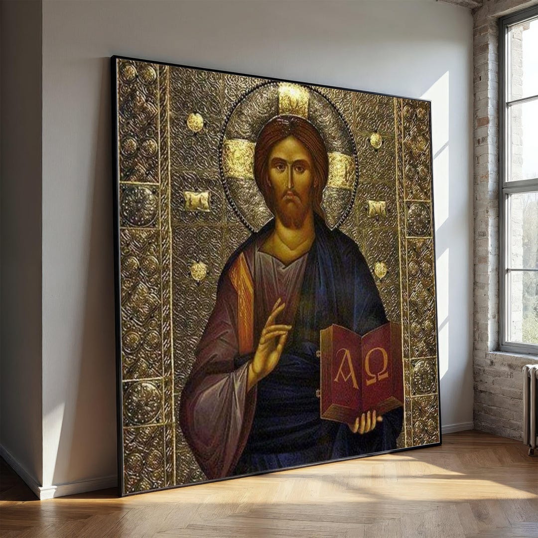 Jesus Christ Icon Canvas Wall Art, Religious Christian Canvas ...