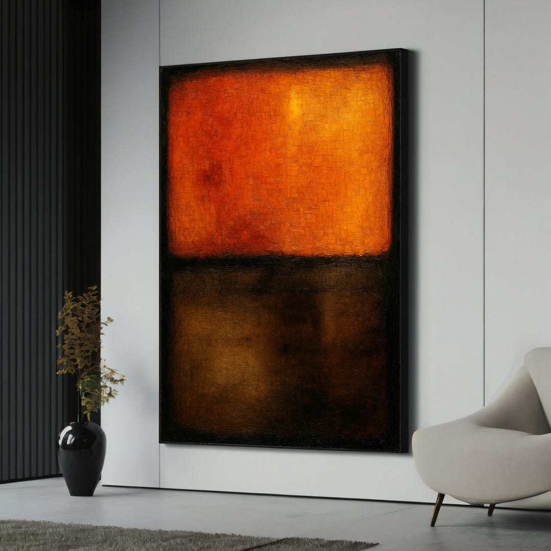 Mark Rothko Orange and Brown Canvas Painting, Bold Abstract Color Field ...
