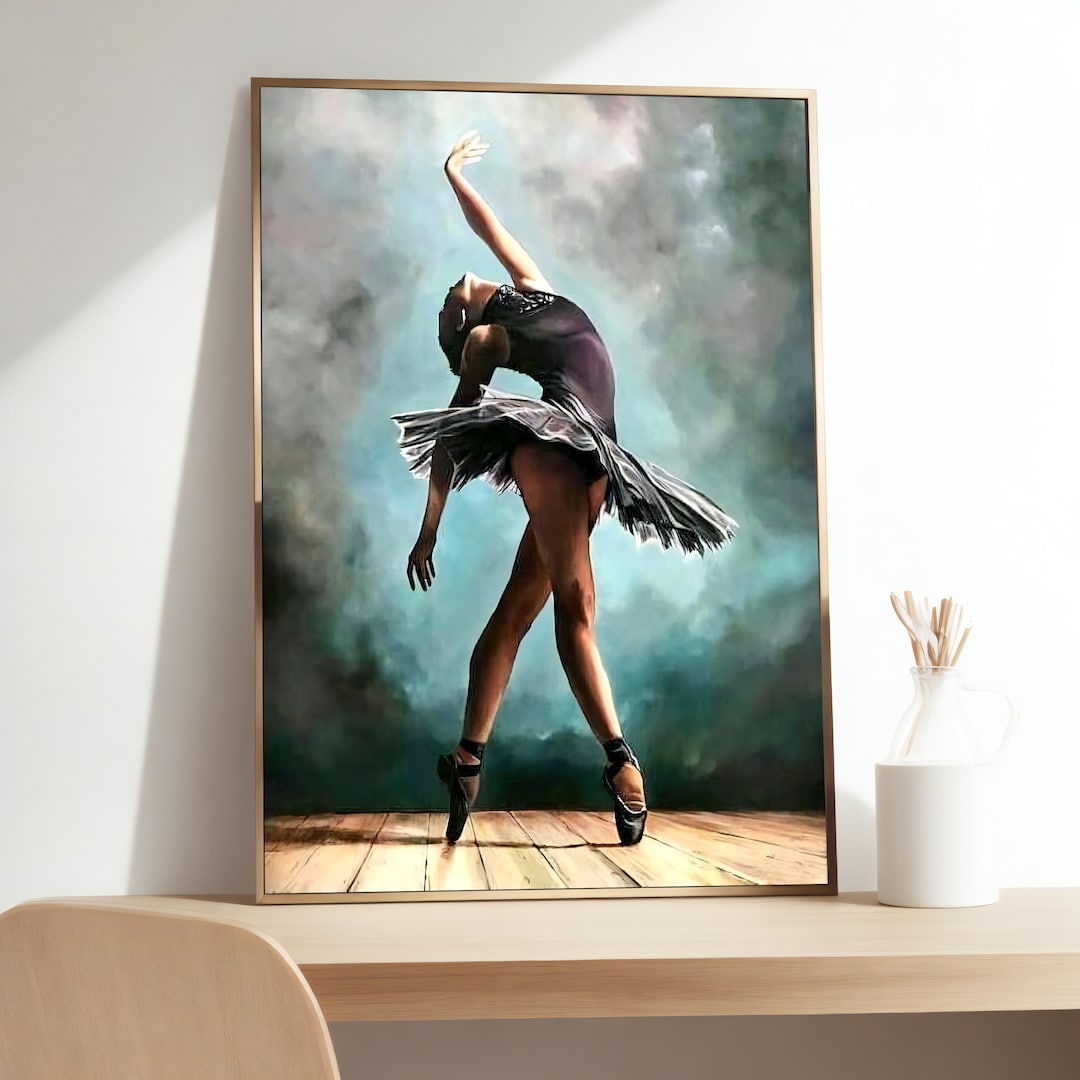 Graceful Ballerina Wall Decor, Canvas Print, Agile Dance Art ...