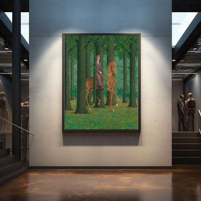 René Magritte the Blank Signature Horse Canvas Painting, Vintage ...