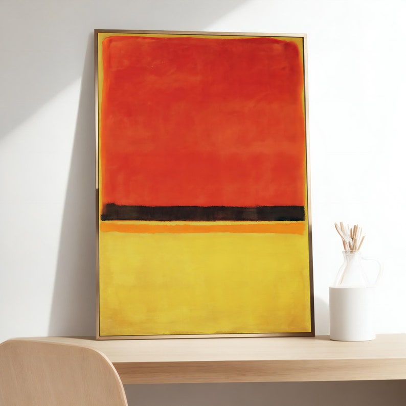 Mark Rothko Framed Canvas Art, Red and Yellow Mark Rothko Reproduction ...