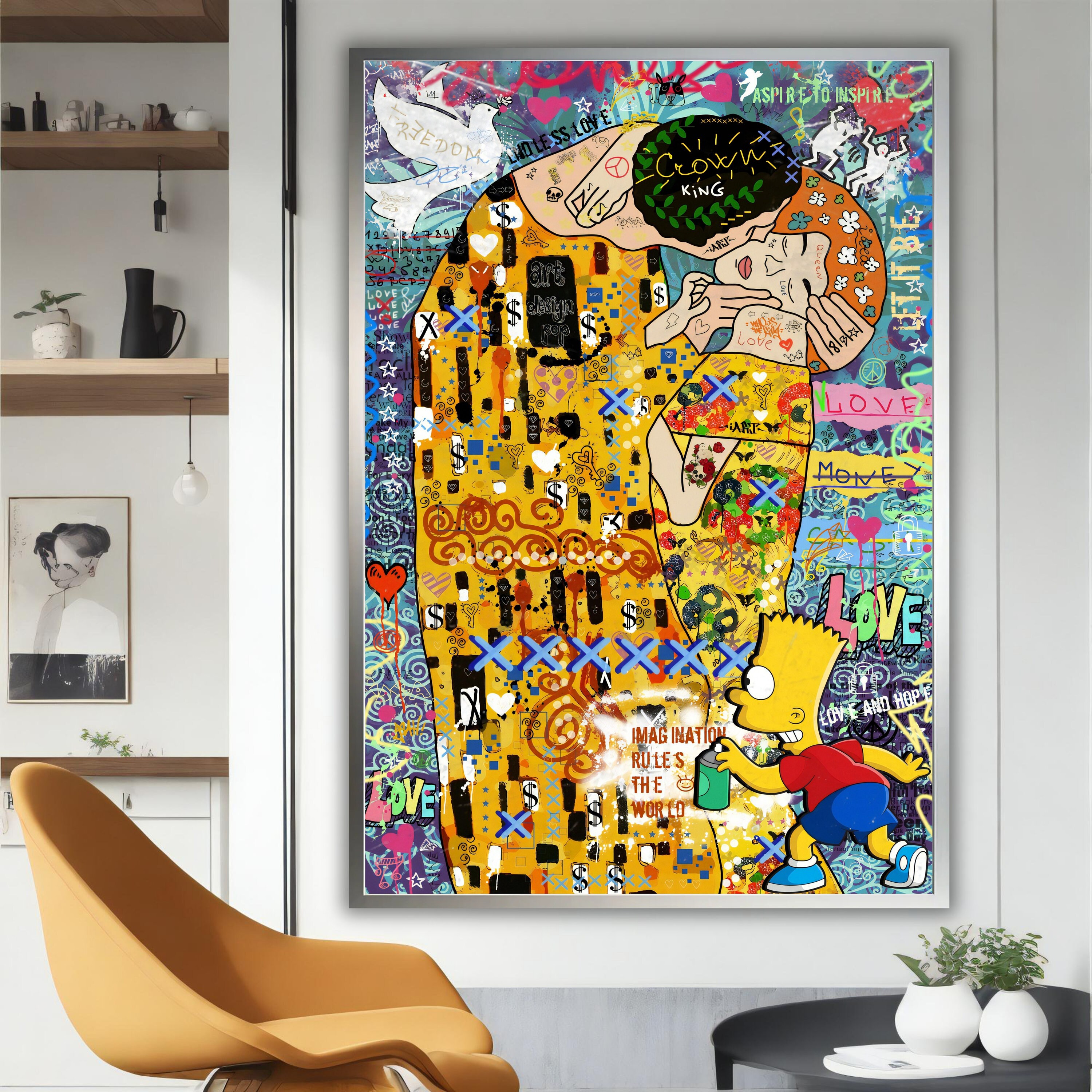 Banksy the Kiss Gustav Klimt Wall Art Print Banksy Canvas - Etsy