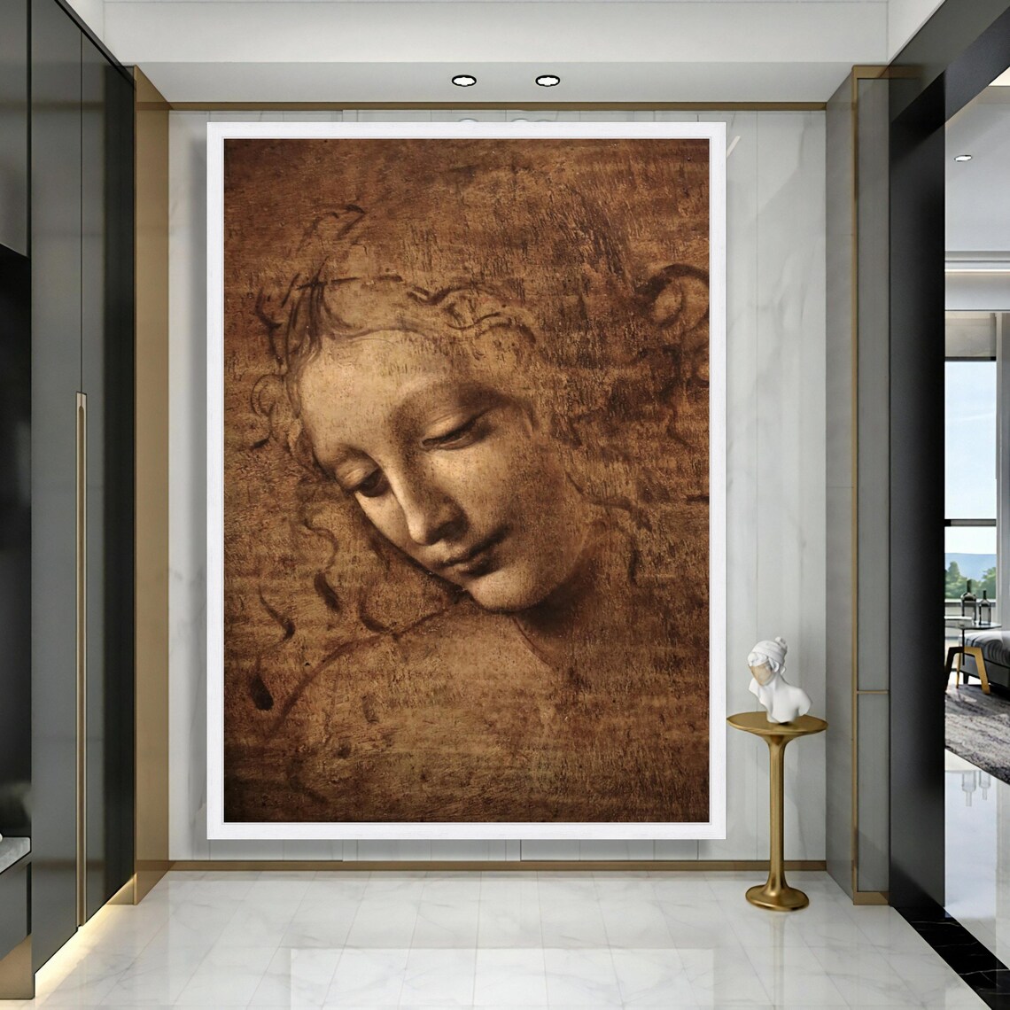 Leonardo Da Vinci La Scapigliata Canvas, Renaissance Portrait Wall Art ...
