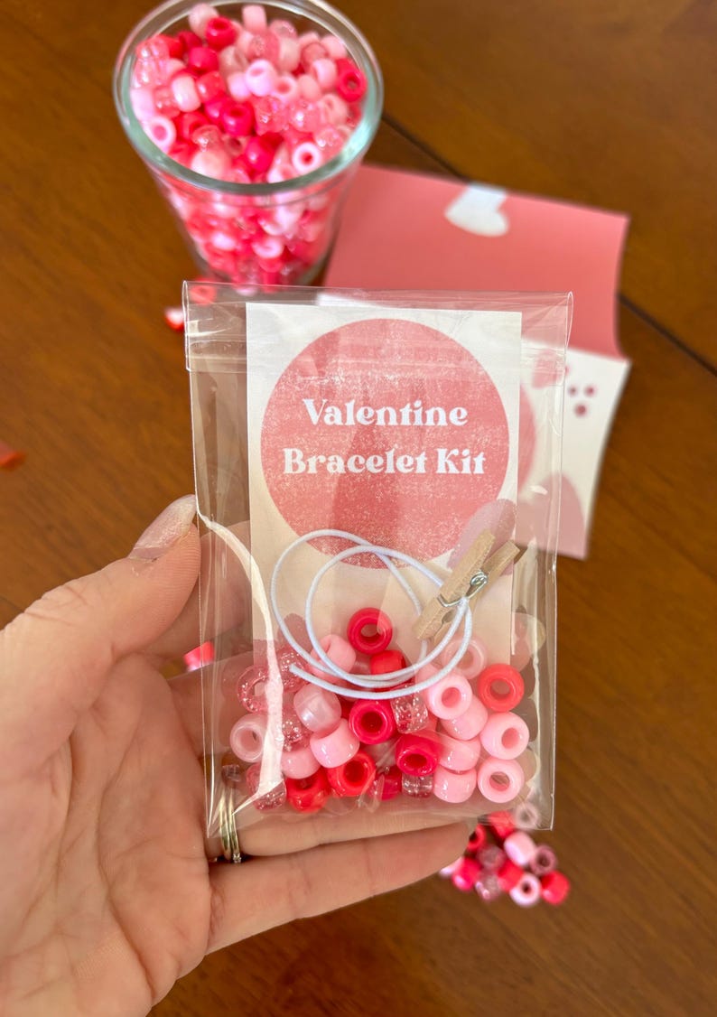 Valentine Bracelet Craft Kit, Valentines Day Party Favor Craft ...