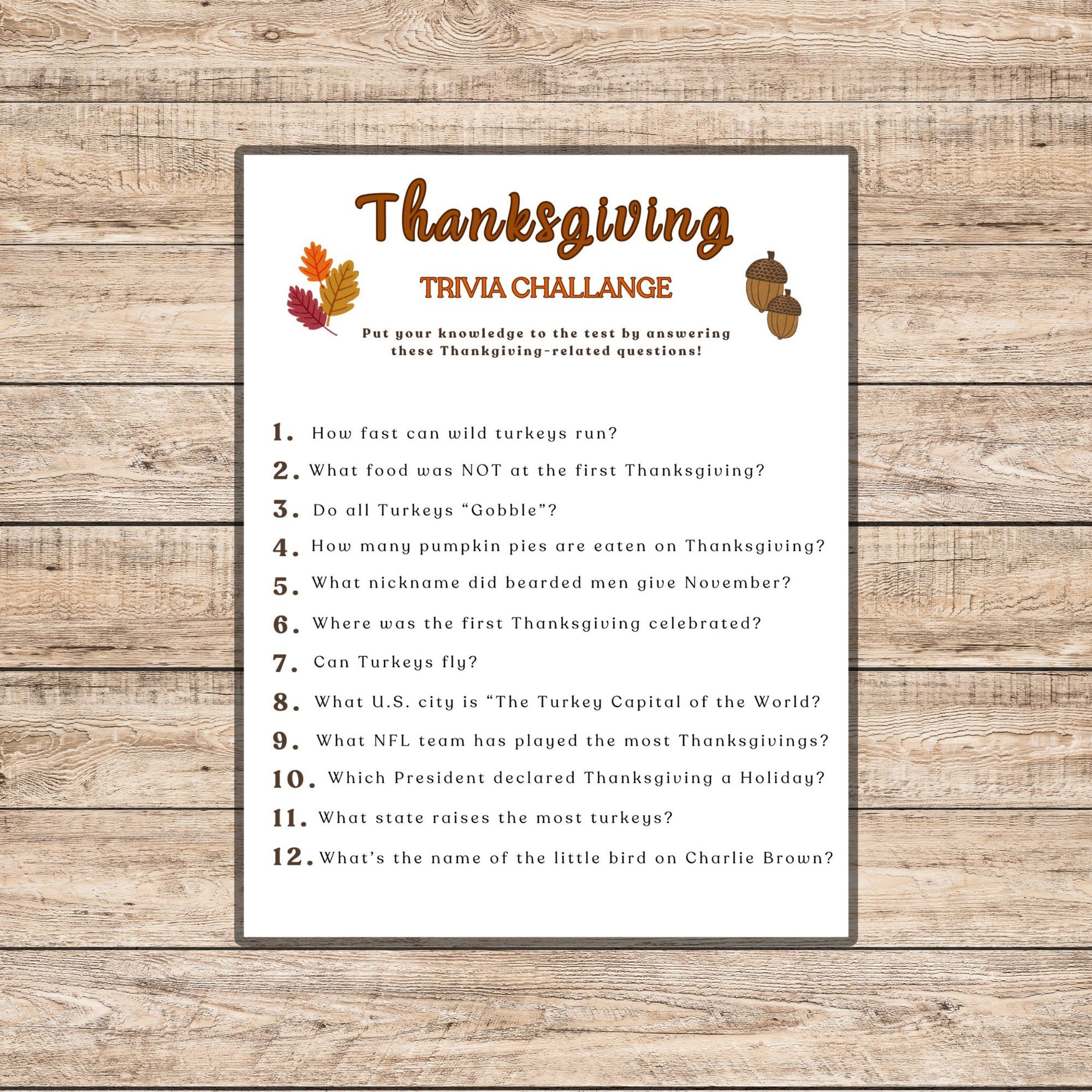 Printable Thanksgiving Games, Instant Download Thanksgiving Games ...