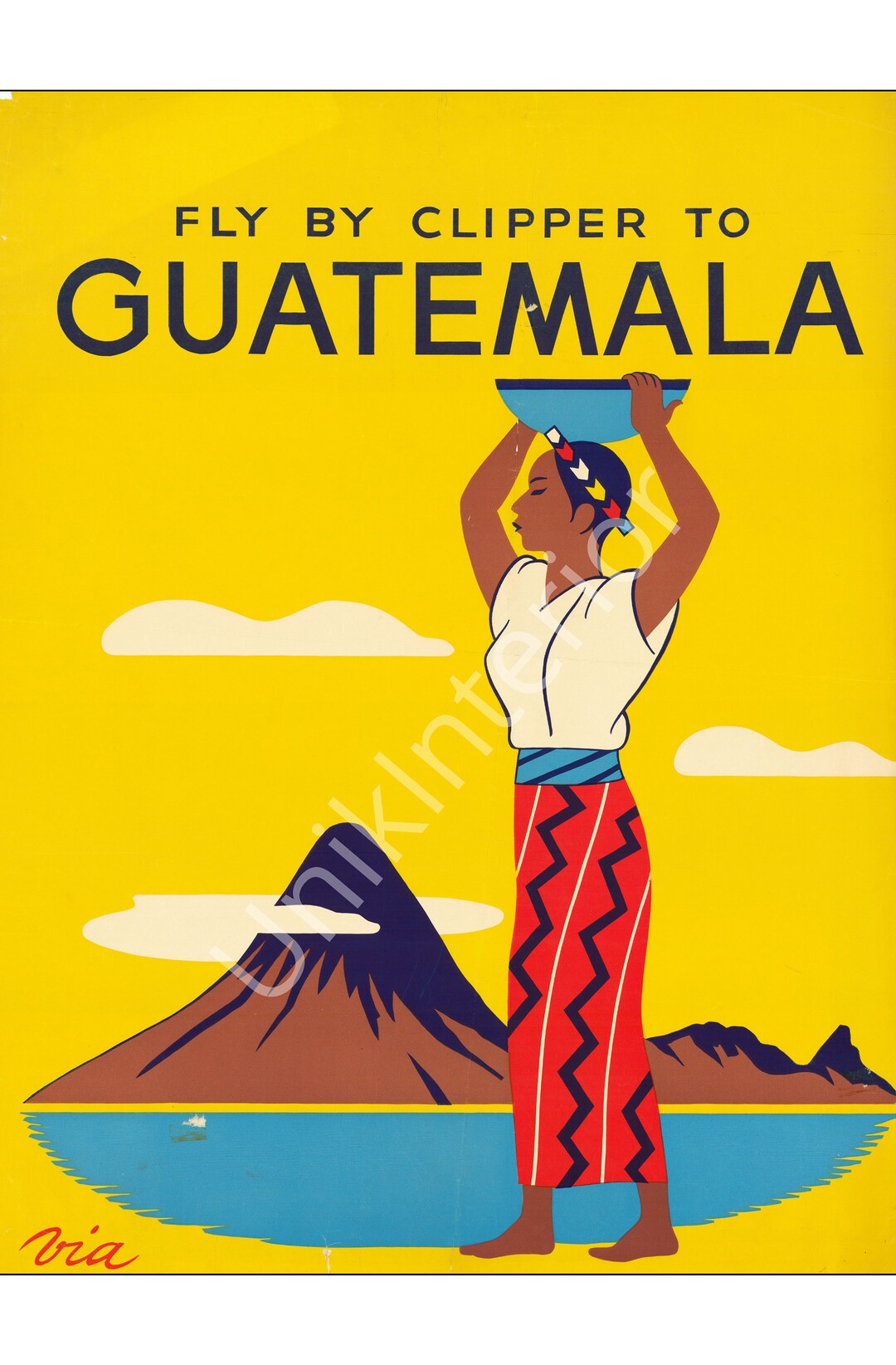 Vintage Guatemala Poster Travel Colorful Poster A3 Format - Etsy