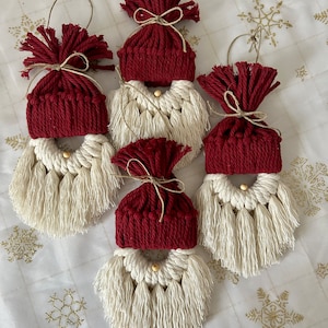 Handmade Macrame Santa Christmas Ornament - Etsy