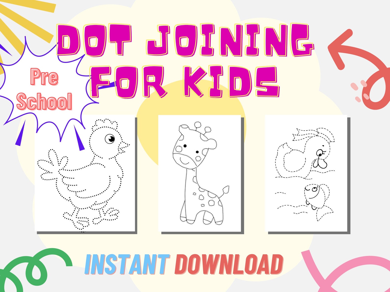Fun and Educational Dot-to-dot and Coloring Pages for Preschoolers and ...