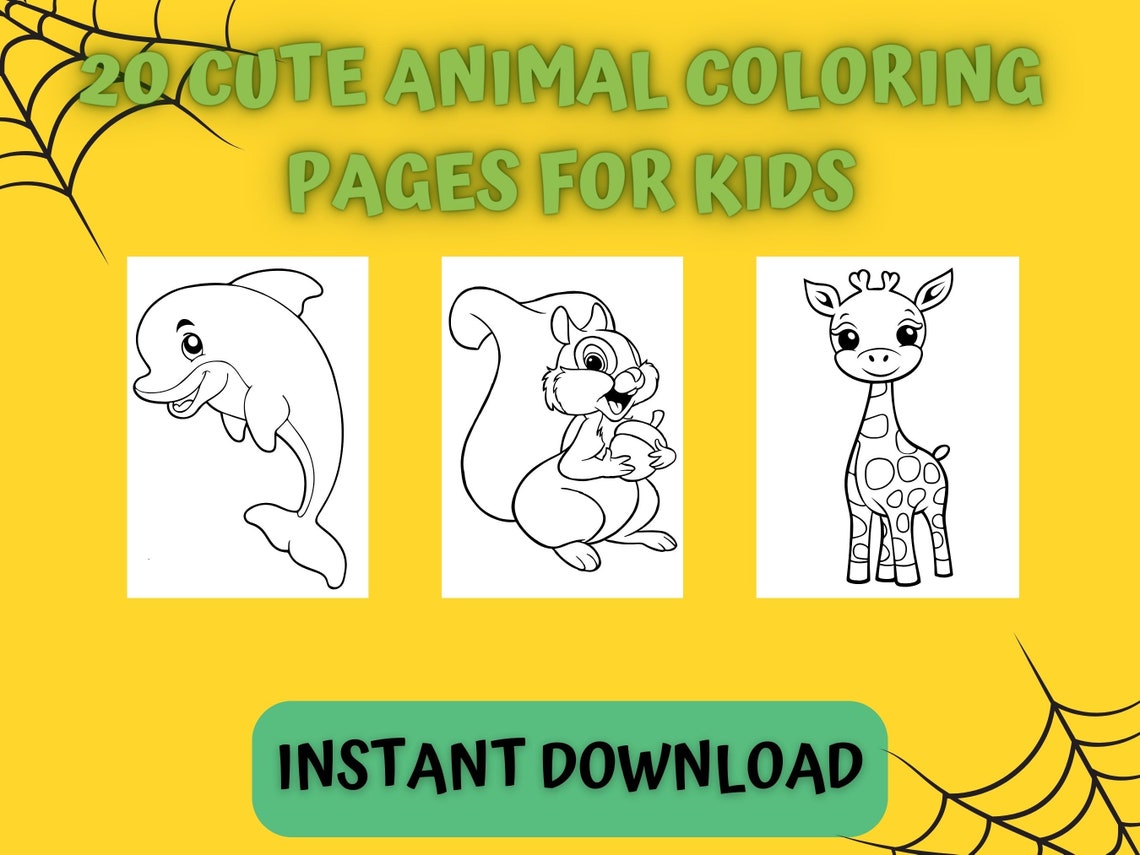 20 Cute Animals Coloring Pages for Kids, Toddlers, Preschoolers ...
