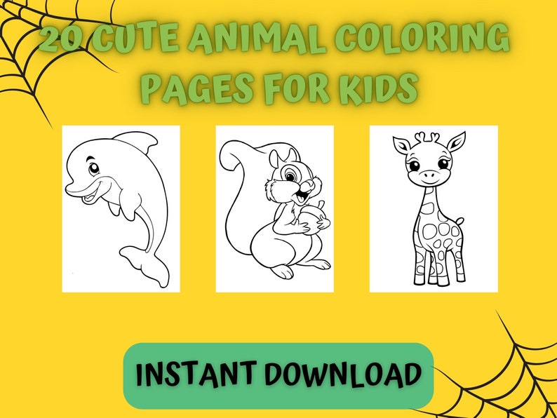 20 Cute Animals Coloring Pages for Kids, Toddlers, Preschoolers ...