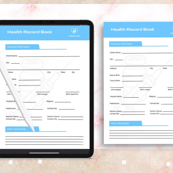 Baby Health Record Book - Etsy
