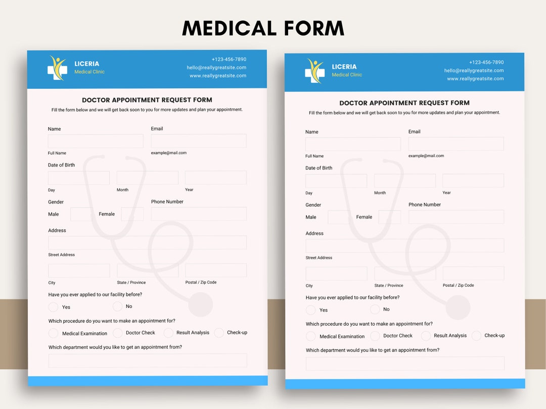 Minimalist Doctor Appointment Form, Simple Appointment Tracker ...