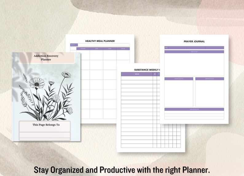 Addiction Recovery Worksheets, Sobriety Worksheets, Sobriety Planner ...