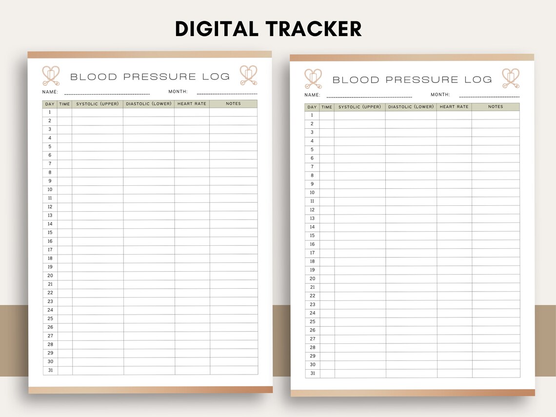 Blood Pressure Log, Blood Pressure Log Printable | High Blood Pressure ...