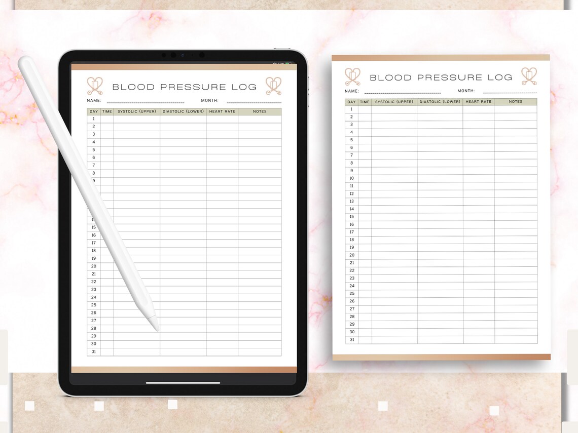 Blood Pressure Log, Blood Pressure Log Printable | High Blood Pressure ...