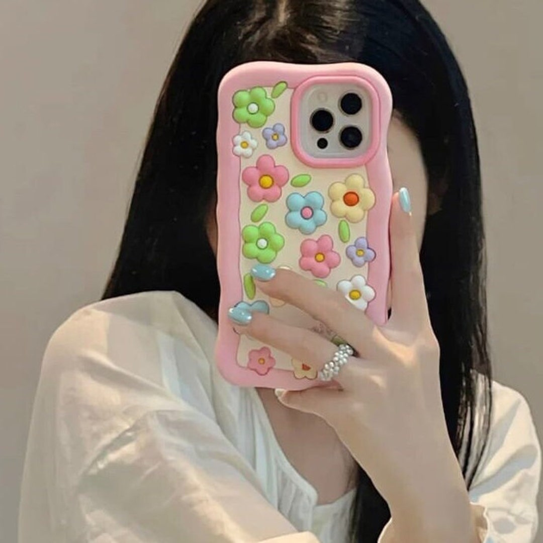 3D Flower Silicon Cute Samsung iPhone Phone Case Trendy Bubble Flowers ...