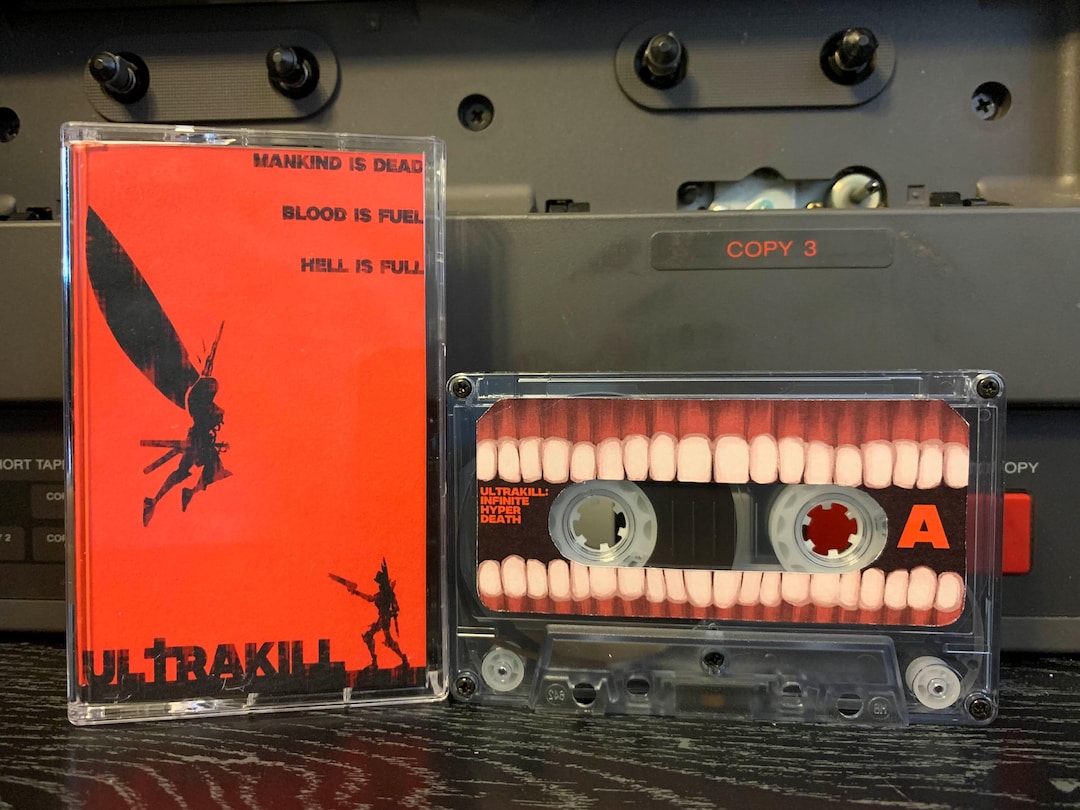 Ultrakill Infinite Hyperdeath (2020) Custom Cassette Tape Display Fanart Artwork for Soundtrack ...