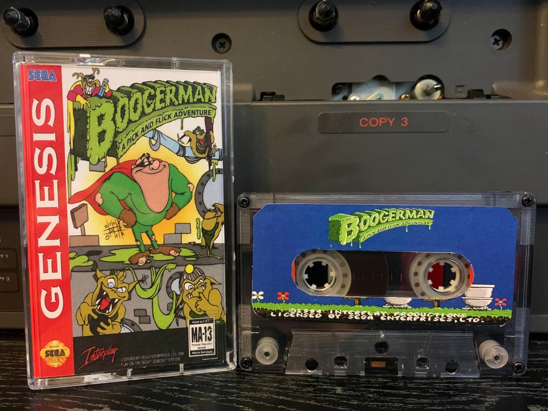Boogerman (1994, Sega Genesis) Custom Cassette Tape Fanart Artwork for ...