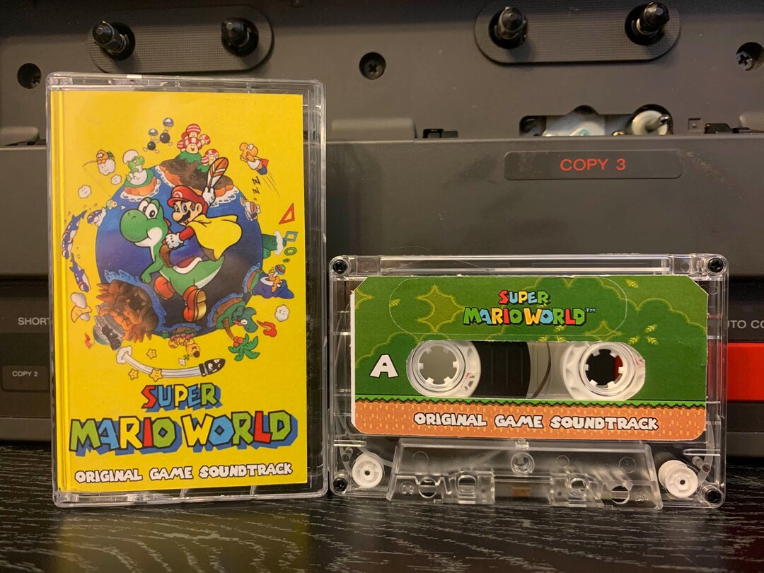 Super Mario World (1991, Super Nintendo SNES) Custom Cassette Tape for ...