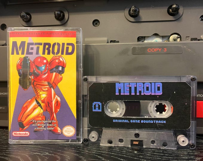 Metroid (1987, Nintendo NES) Custom Cassette Tape Fanart Artwork for ...