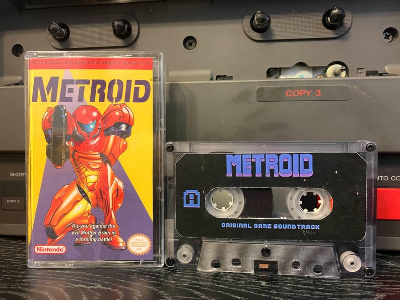 Metroid (1987, Nintendo NES) Custom Cassette Tape Fanart Artwork for ...