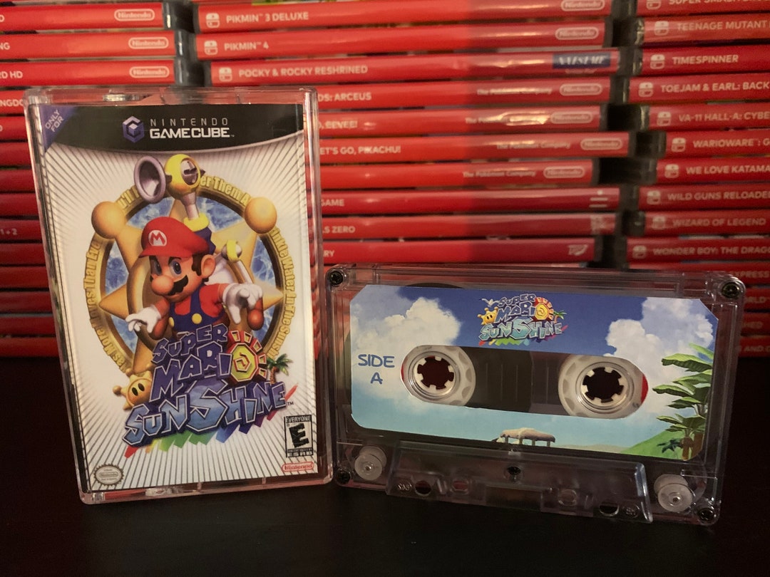 Super Mario Sunshine (2002, Nintendo Gamecube) Custom Cassette Tape for ...