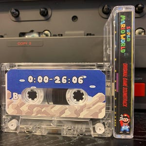 Super Mario World (1991, Super Nintendo SNES) Custom Cassette Tape for ...