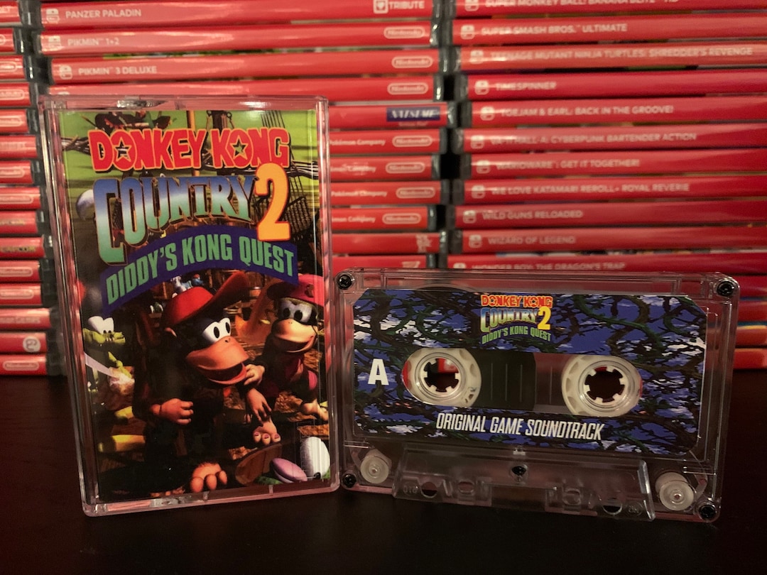 Donkey Kong Country 2 (1995, Super Nintendo SNES) Custom Cassette Tape ...