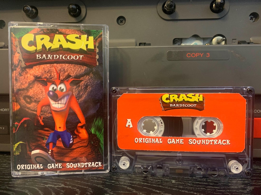 Crash Bandicoot (1996, Playstation PS1) Custom Cassette Tape Fanart ...