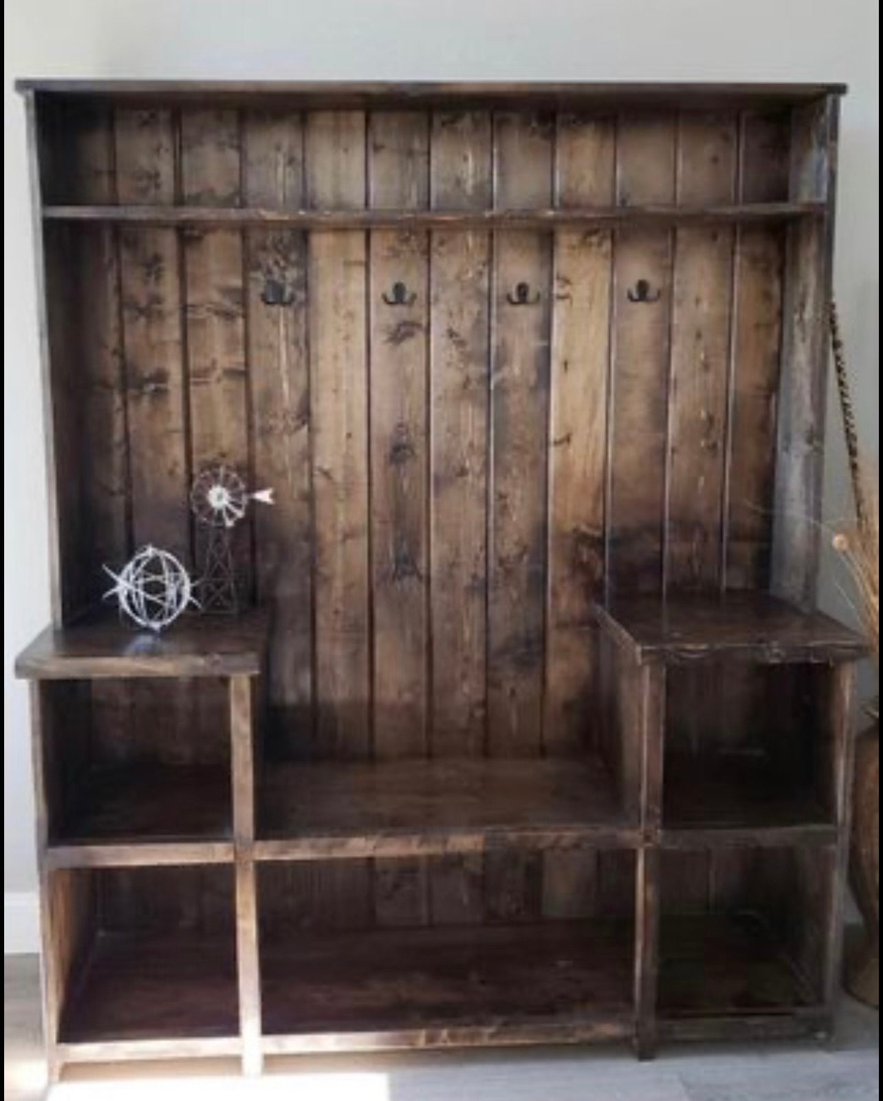 Farmhouse Hall Tree // Mudroom Locker // Entryway Bench // Storage // Entry // Shoe Cubbie ...