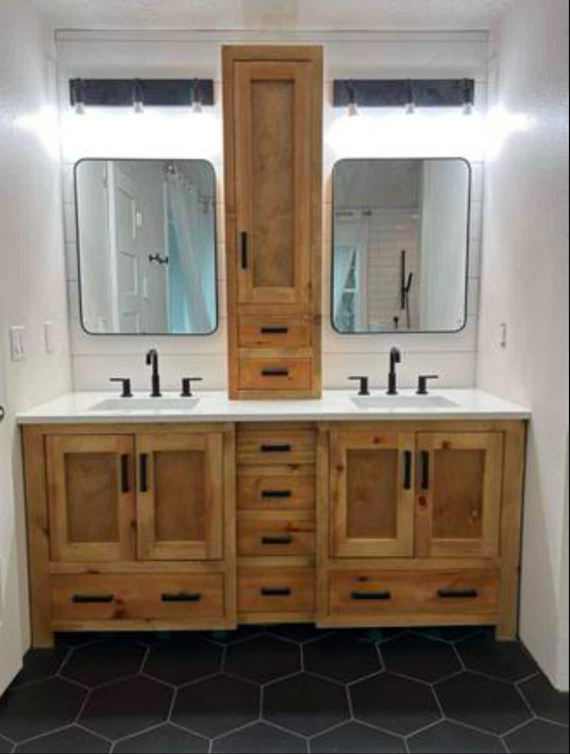 Handmade Solid Wood Bathroom Vanity / Made to Order / Custom / Double ...