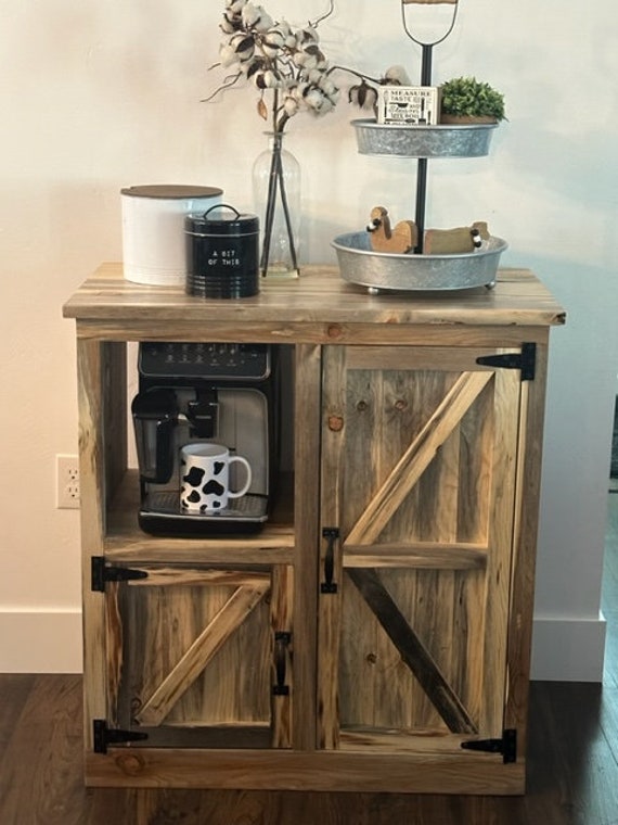 Rustic coffee bar cabinet store
