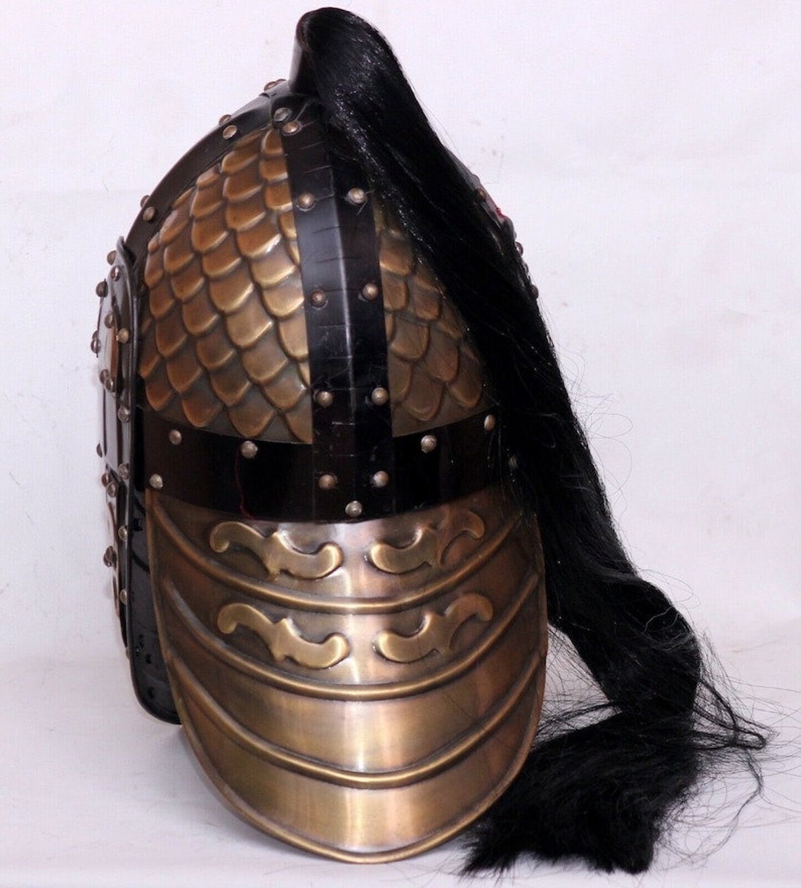 18GA Steel Larp Medieval Hussars Helmet Norman Viking Helmet With Plume ...